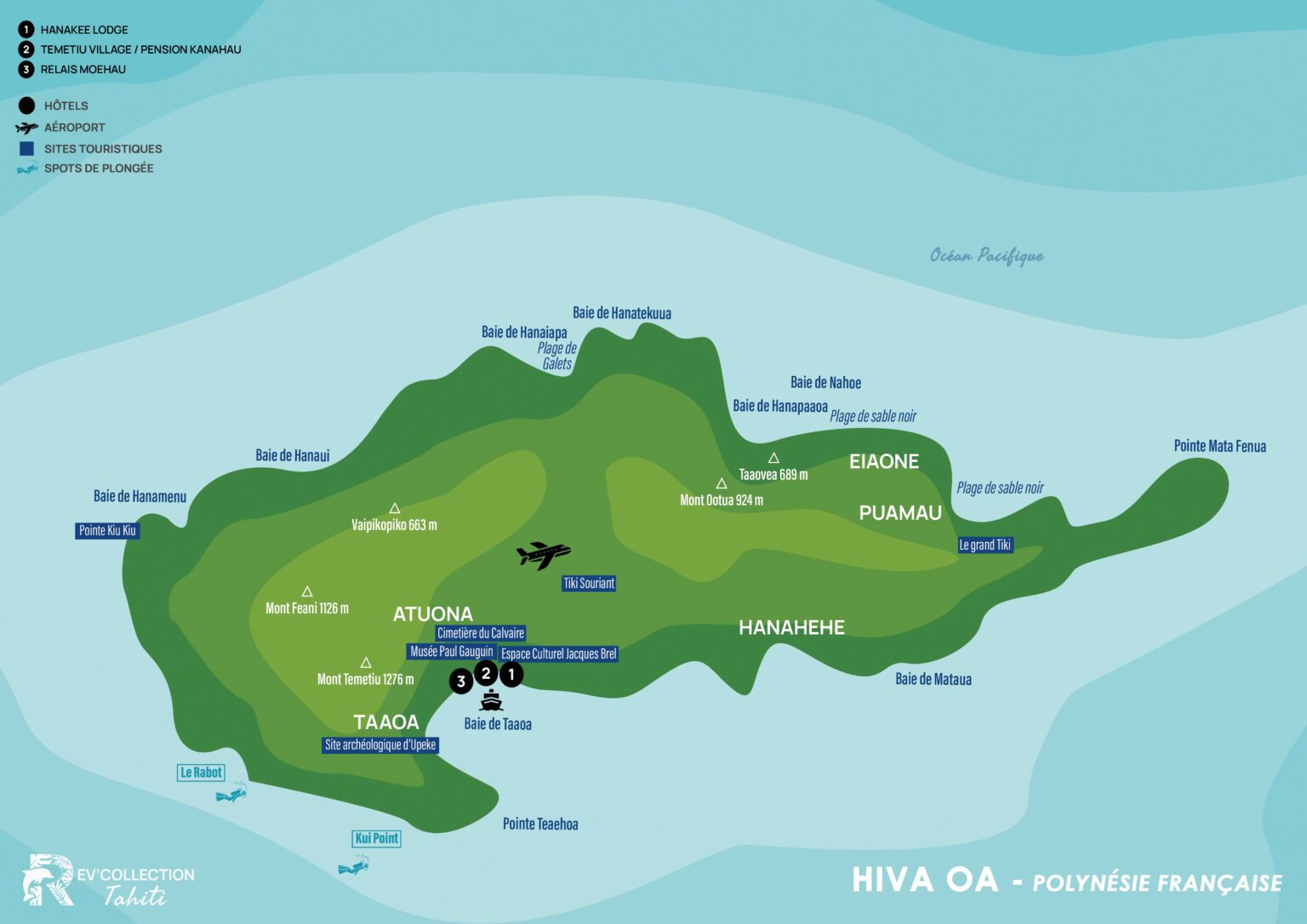 Carte Hiva Oa : Itinéraire, Distances Et Lieux À Repérer