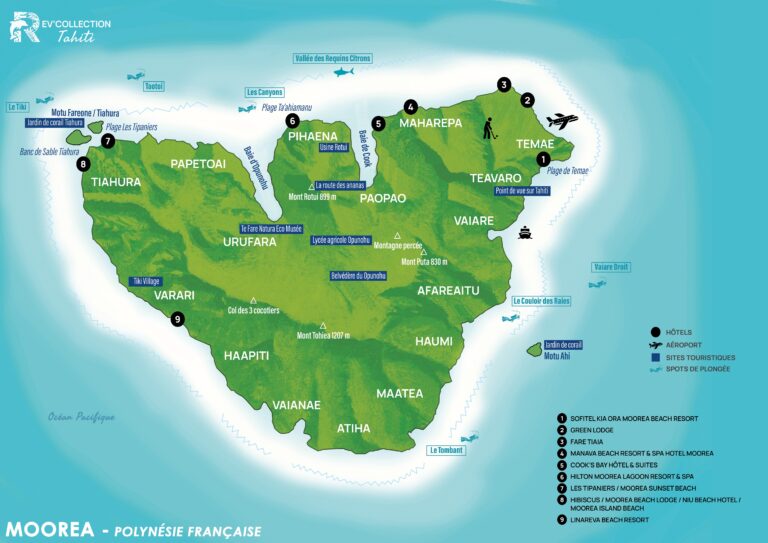 Carte De Moorea - Explorez L'Île Sœur Avec Rev'Collection